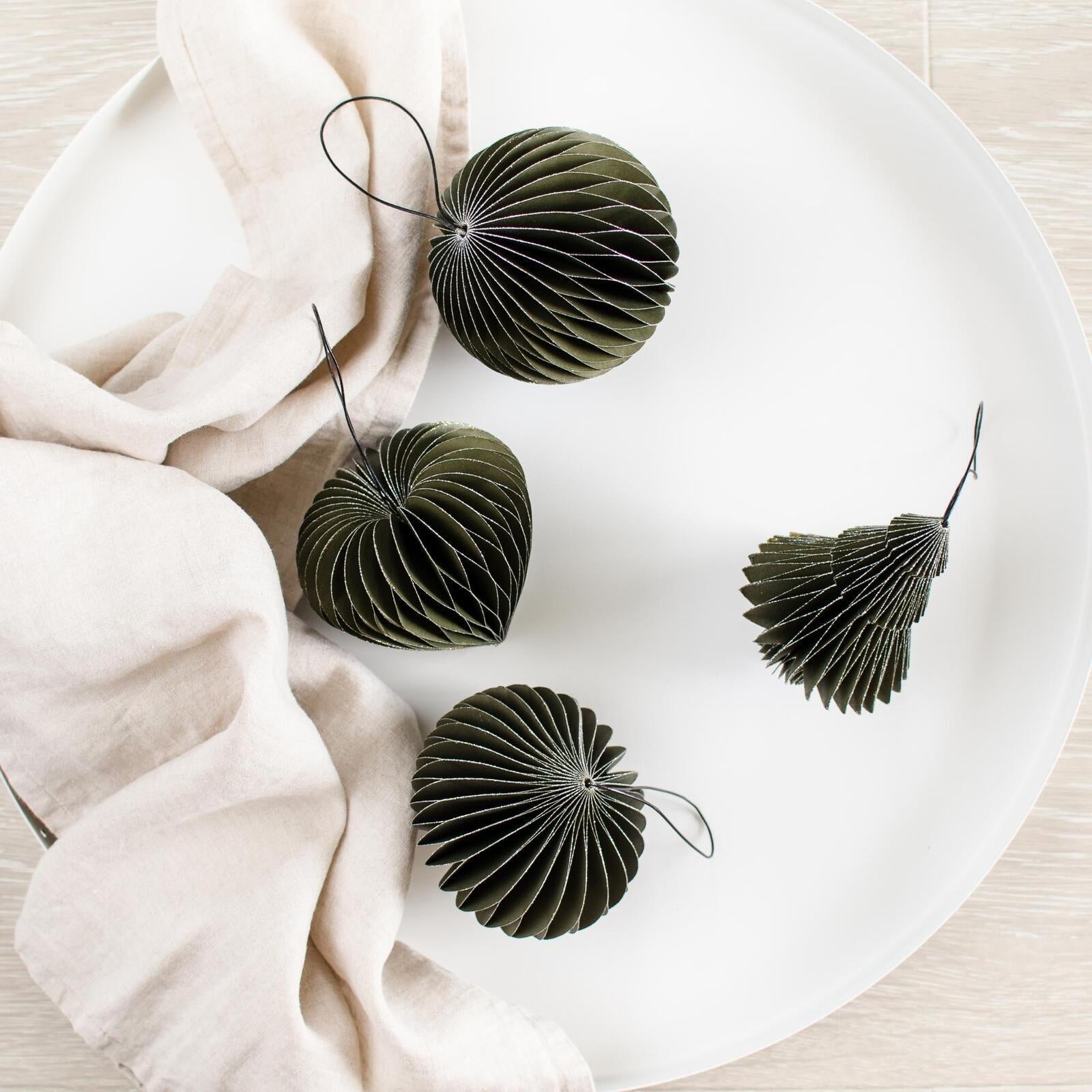 olive Paper Tree Ornament 10cm